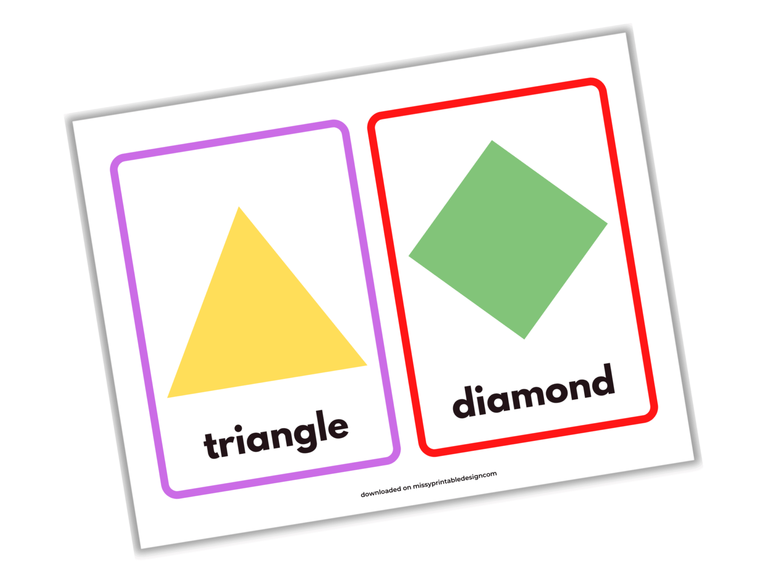 10 Printable Shape Flashcards - MissyPrintableDesign