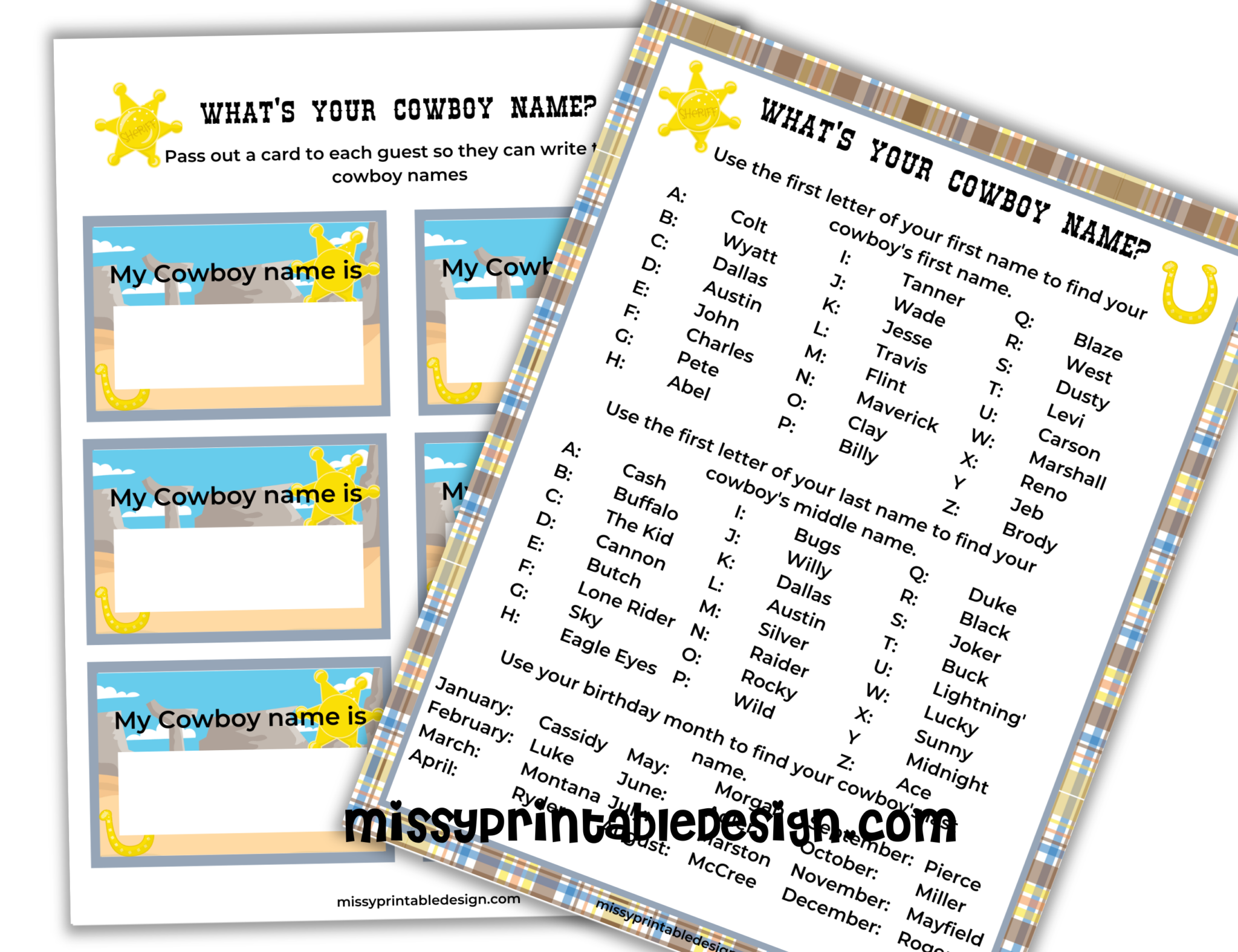 Free Printable Cowboy Party Games - MissyPrintableDesign