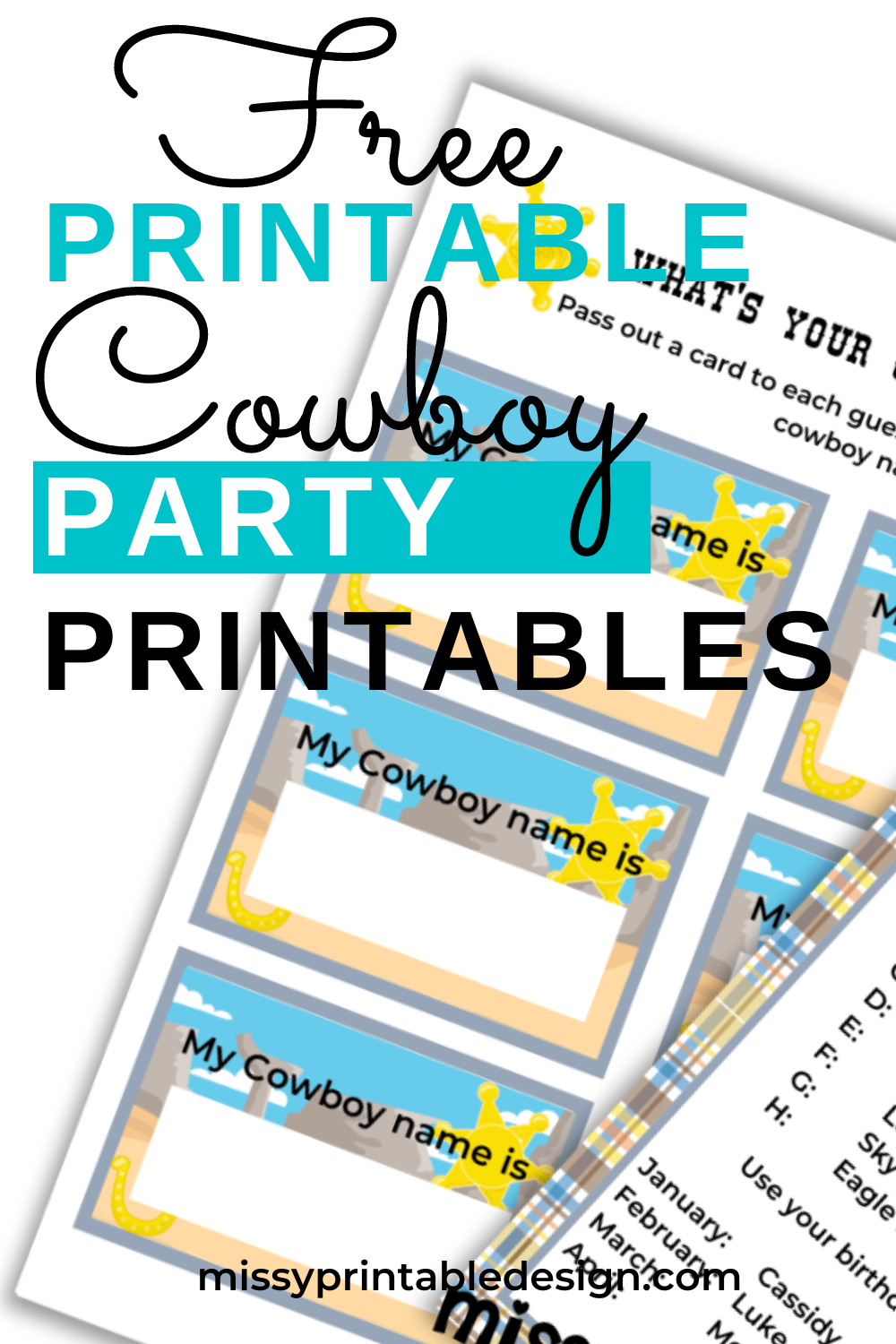 Free Printable Cowboy Party Games - MissyPrintableDesign