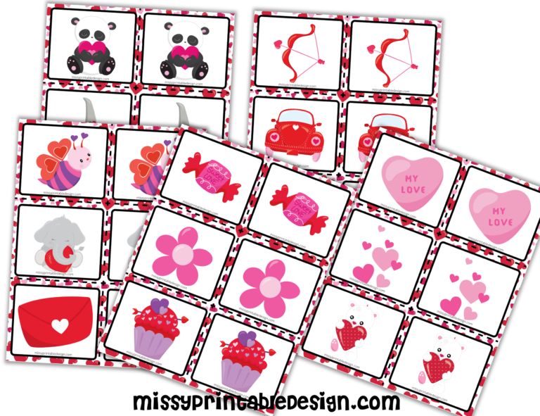 Valentine’s Day Memory Game - MissyPrintableDesign