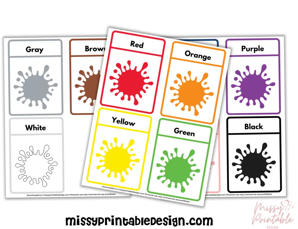 FREE Printable Color Flashcards - MissyPrintableDesign