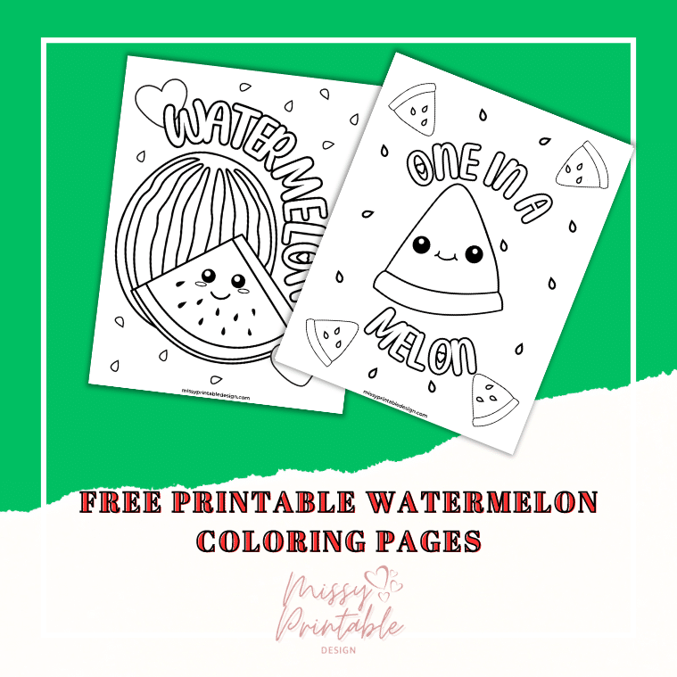 Free Printable Watermelon Coloring Pages - MissyPrintableDesign